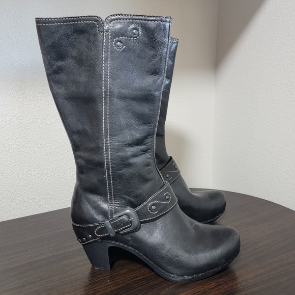 Dansko | Shoes | Dansko Rylan Crazy Horse Leather Midcalf Black Boots ...